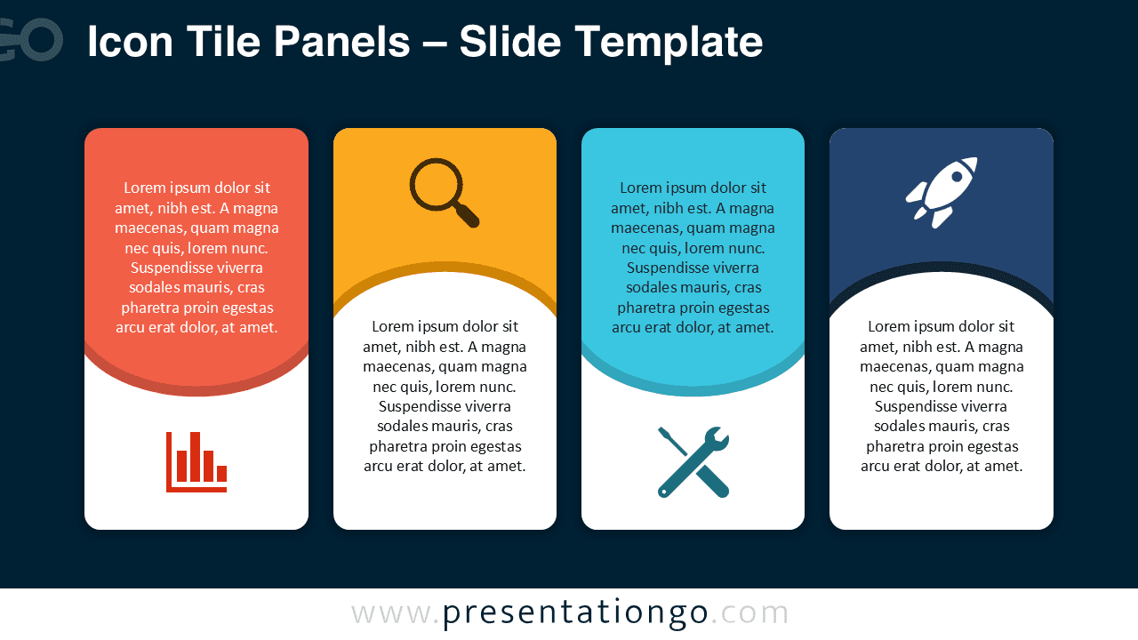 Icon Tile Panels PowerPoint & Google Slides Diagram