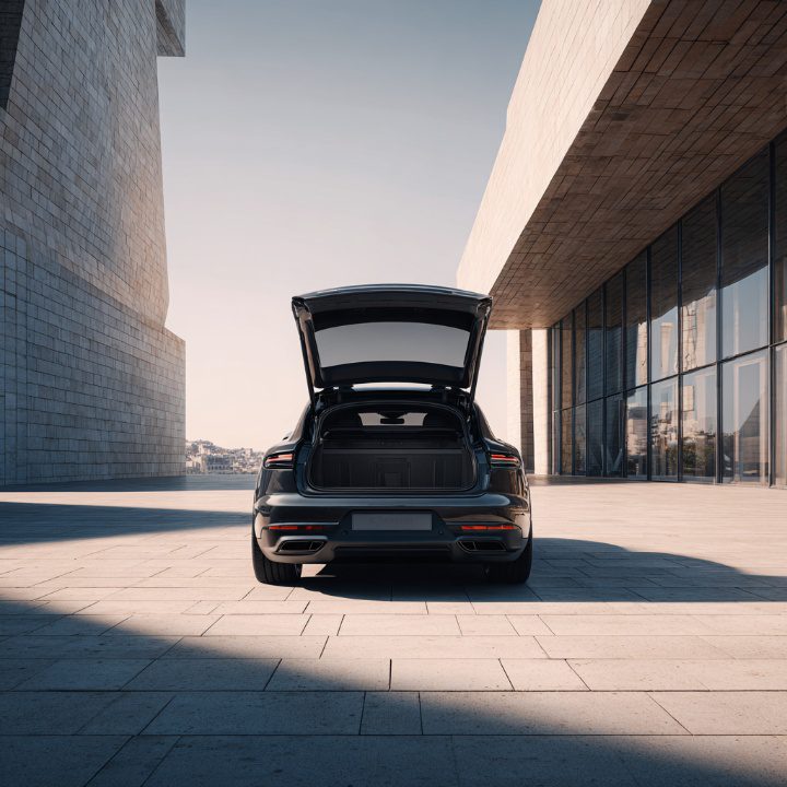 Luxury SUV with Open Electric Tailgate