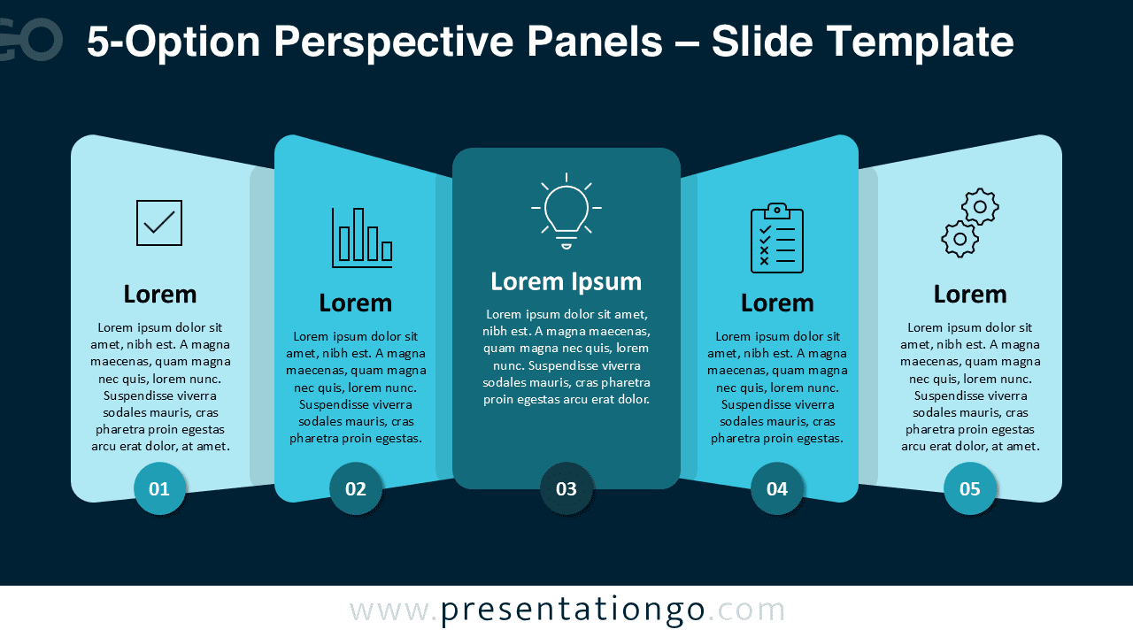5-Option Perspective Panels for PowerPoint & Google Slides