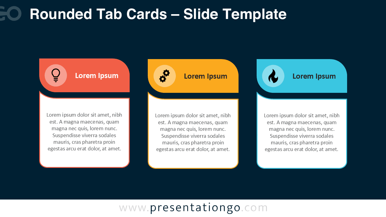 Rounded Tab Cards - Info Boxes for PowerPoint & Google Slides