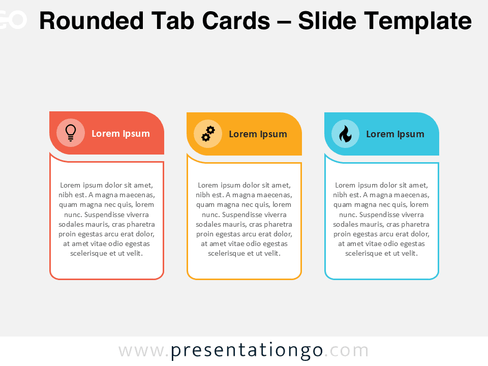Rounded Tab Cards - Info Boxes for PowerPoint & Google Slides