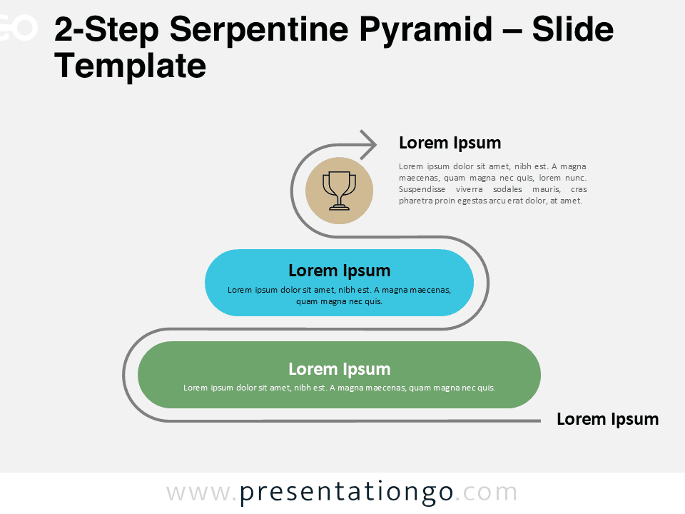 2-Step Serpentine Pyramid Diagram for PowerPoint & Google Slides