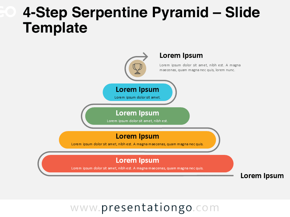 5-Step Serpentine Pyramid Diagram for PowerPoint & Google Slides