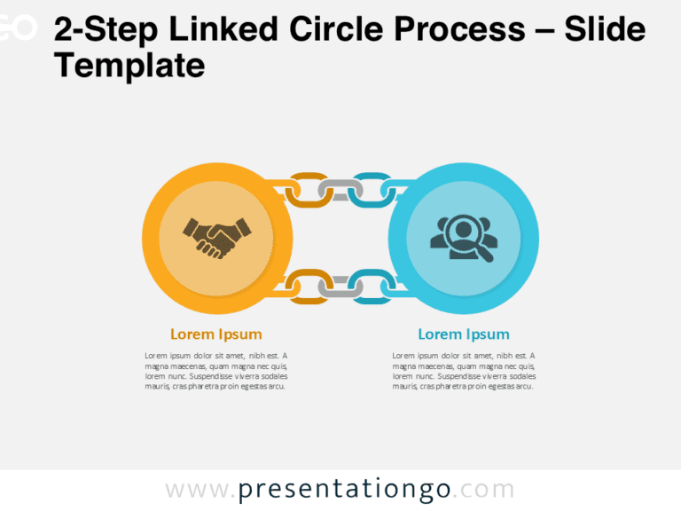 2-Step Linked Circle Process Diagram for PowerPoint