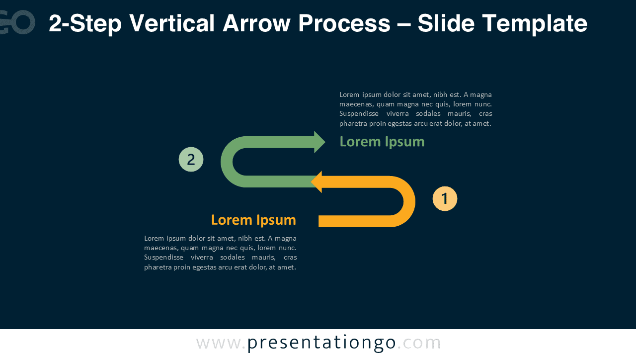 2-Step Vertical Arrow Process Diagram for PowerPoint & Slides