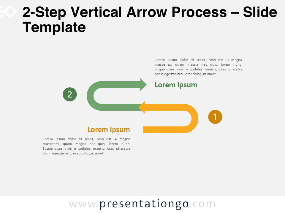 2-Step Vertical Arrow Process Diagram for PowerPoint & Slides