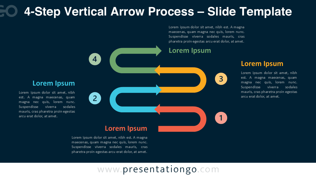5-Step Vertical Arrow Process Diagram for PowerPoint & Slides