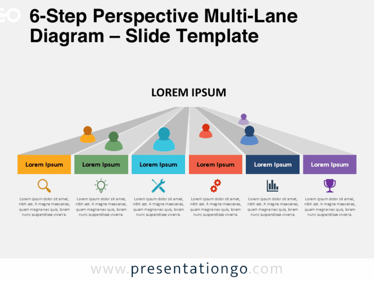 6-Step Perspective Multi-Lane Diagram for PowerPoint & Google Slides