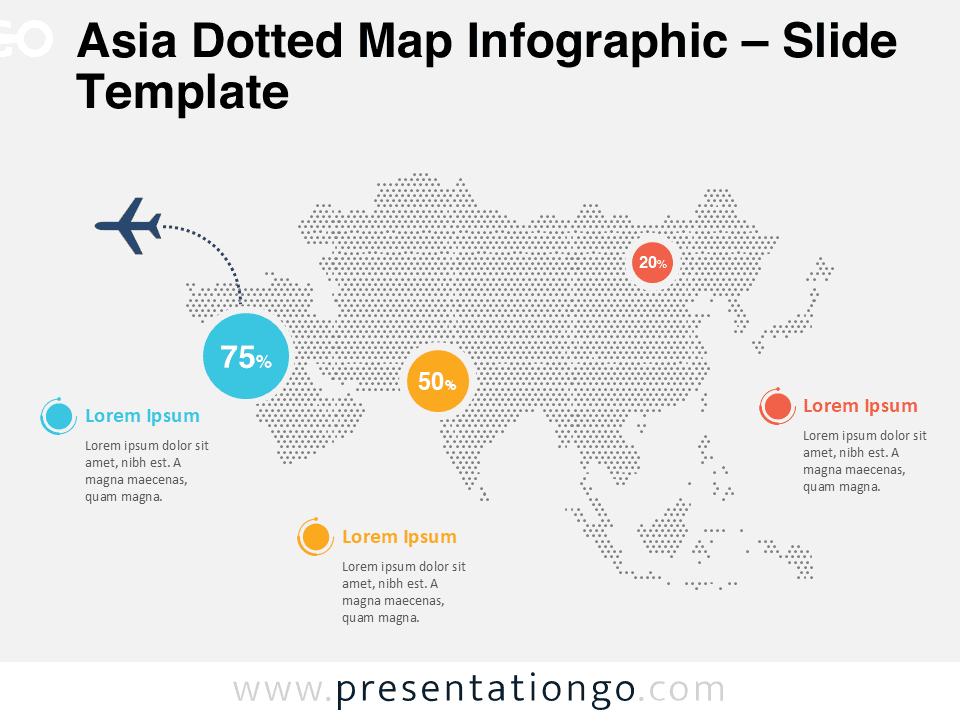 Asia Dotted Map Infographic for PowerPoint & Google Slides