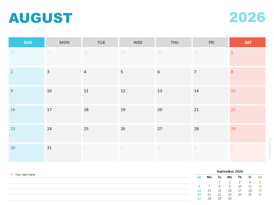 December 2026 Monthly Calendar for PowerPoint & Google Slides