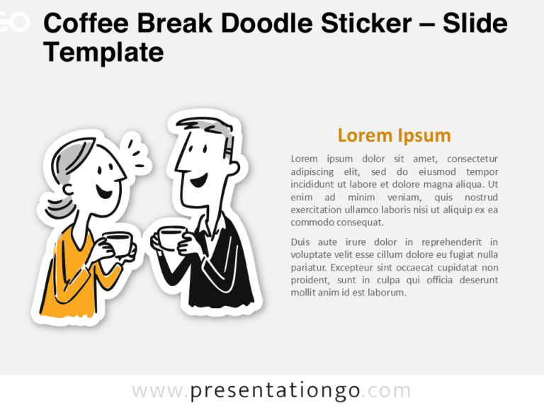Coffee Break Doodle Sticker for PowerPoint & Google Slides