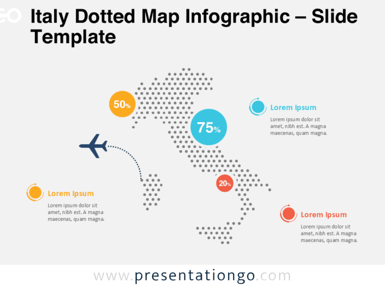 Italy Dotted Map Infographic for PowerPoint & Google Slides
