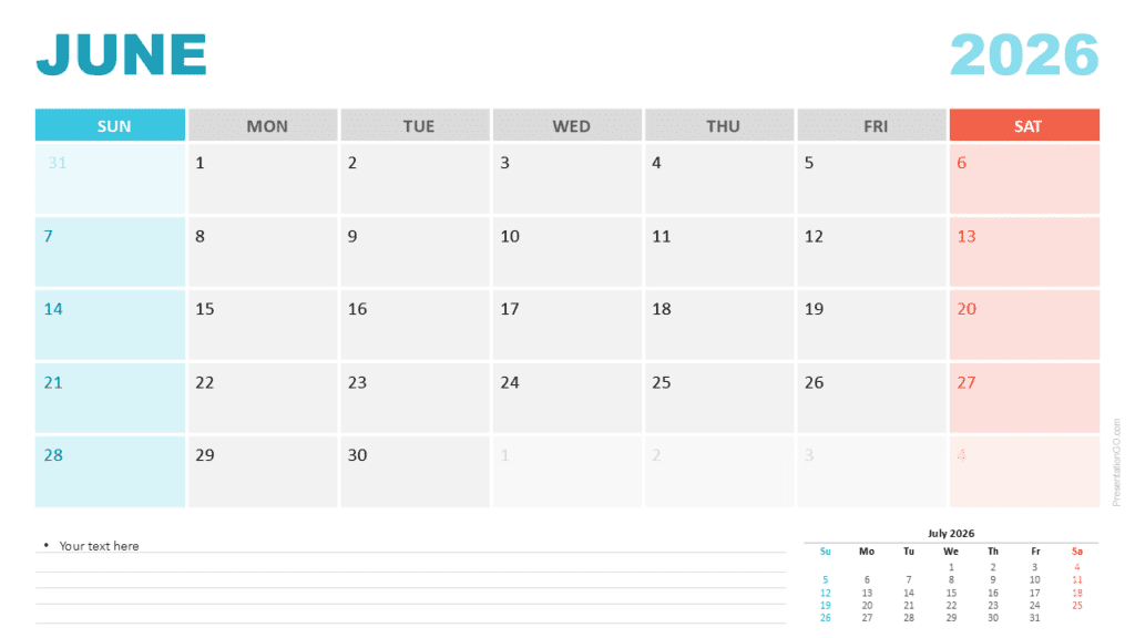 December 2026 Monthly Calendar for PowerPoint & Google Slides