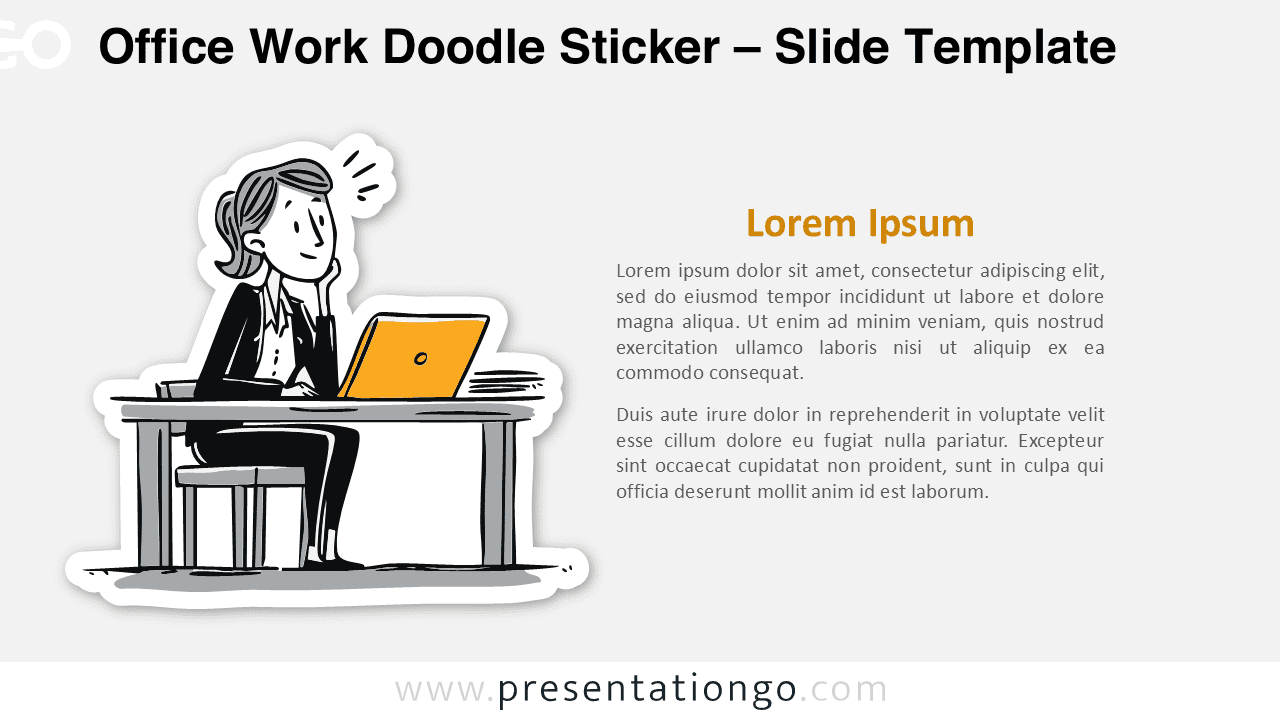 Office Work Doodle Sticker for PowerPoint & Google Slides