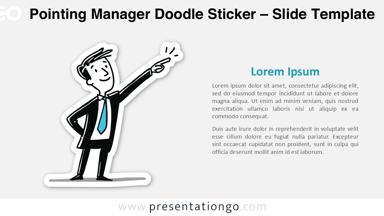 Pointing Manager Doodle Sticker for PowerPoint & Google Slides