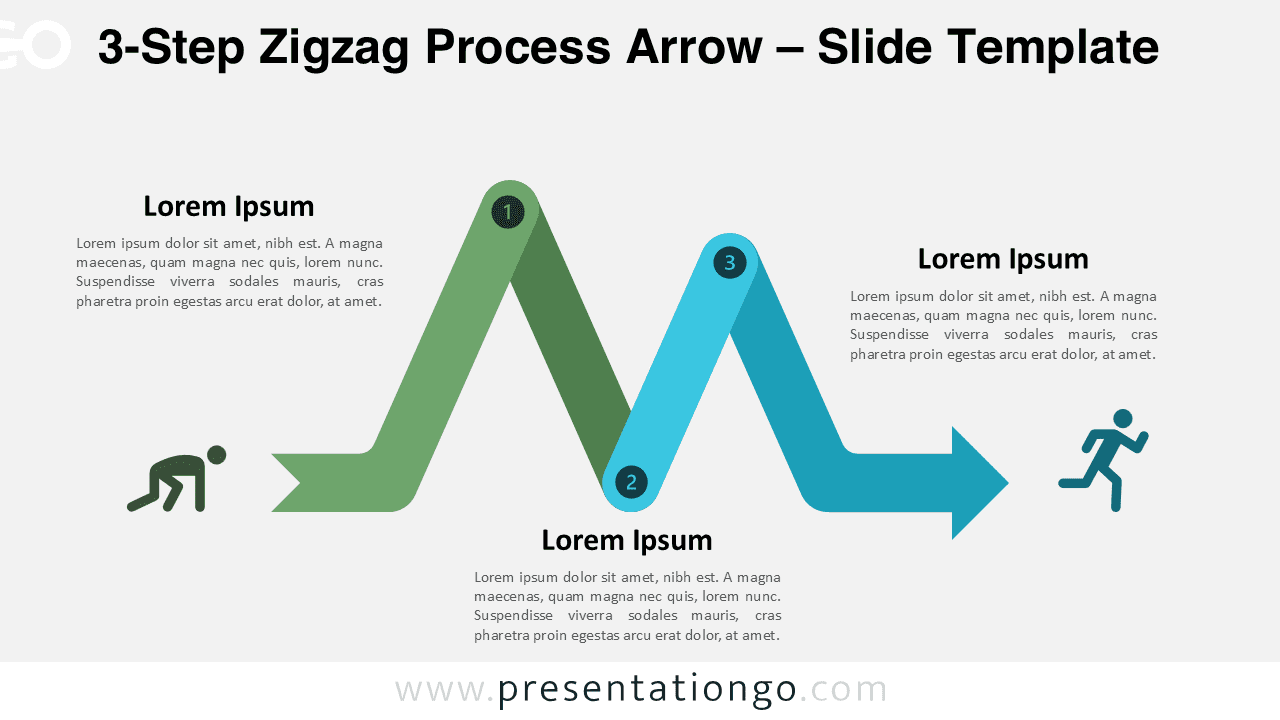 3-Step Zigzag Process Arrow for PowerPoint & Google Slides