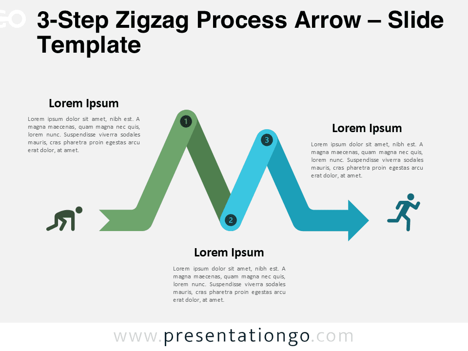 3-Step Zigzag Process Arrow for PowerPoint & Google Slides