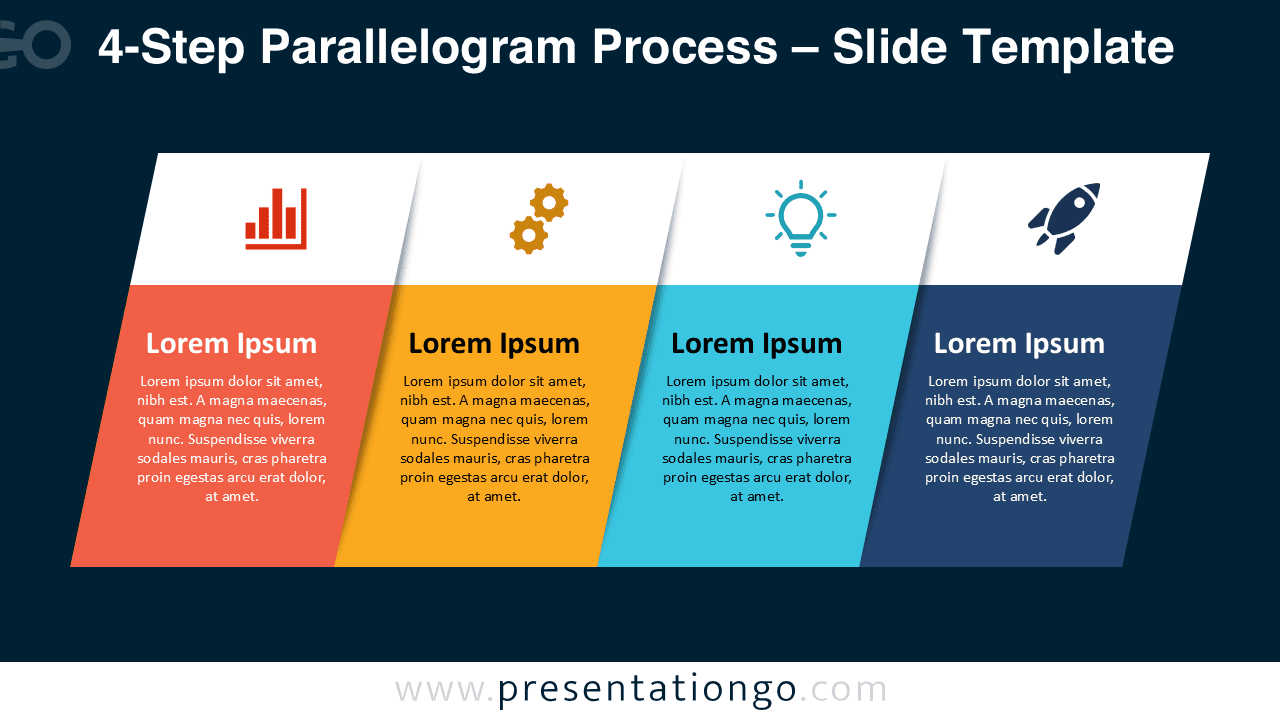 4-Step Parallelogram Process for PowerPoint & Google Slides