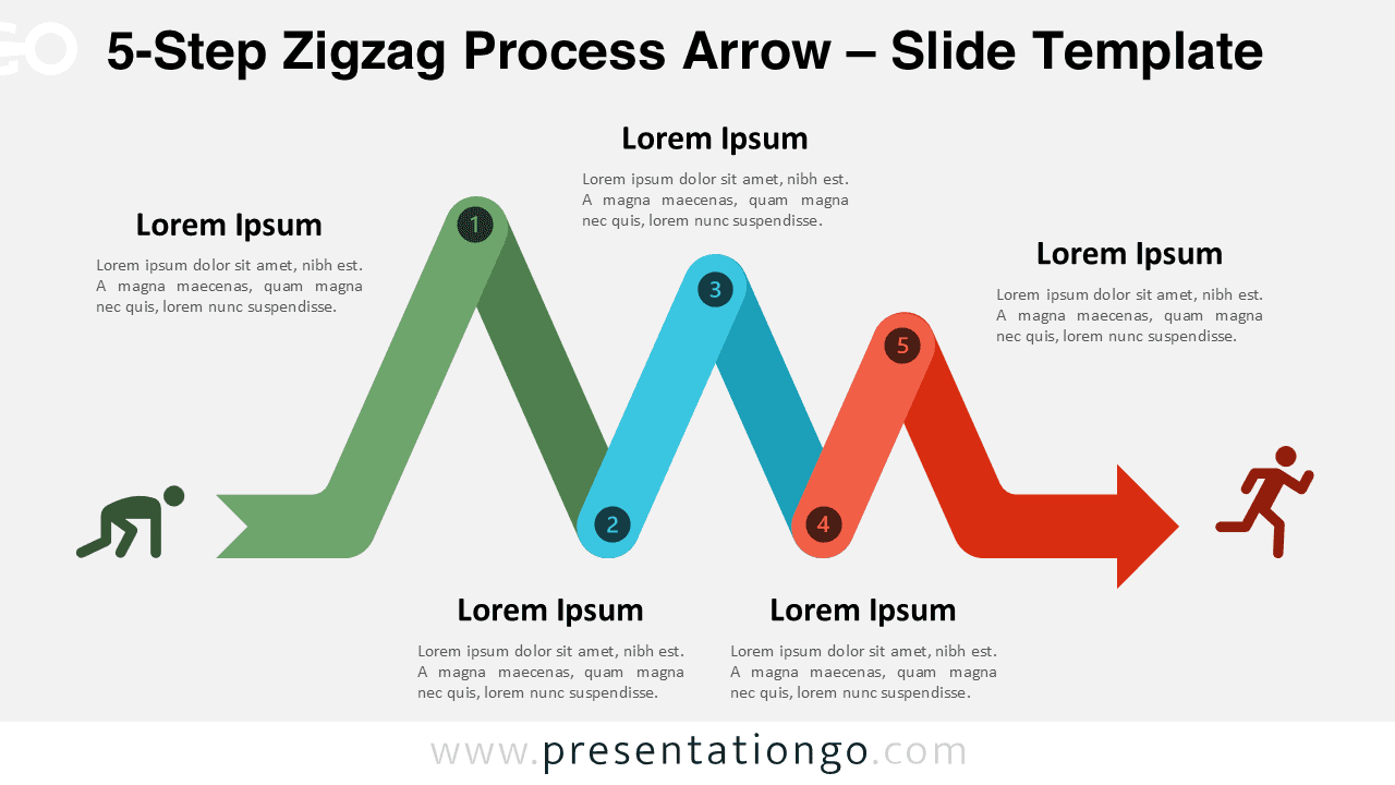 5-Step Zigzag Process Arrow for PowerPoint & Google Slides