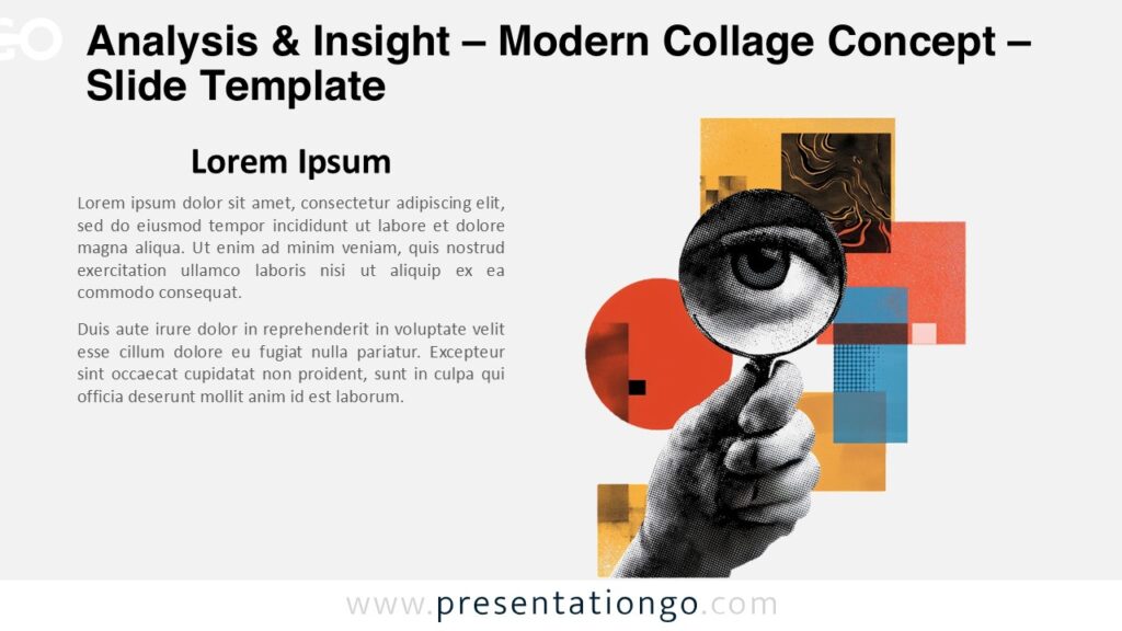 Analysis & Insight Modern Collage Concept - PowerPoint & Slides