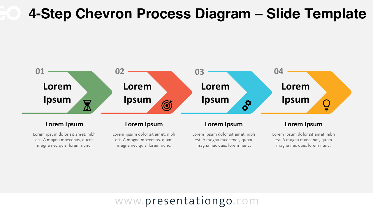 4-Step Chevron Process Diagram for PowerPoint & Google Slides