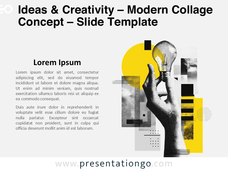 Ideas & Creativity Modern Collage Concept – PowerPoint & Slides