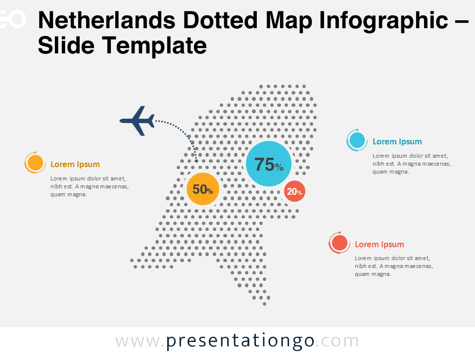 Netherlands Dotted Map Infographic for PowerPoint