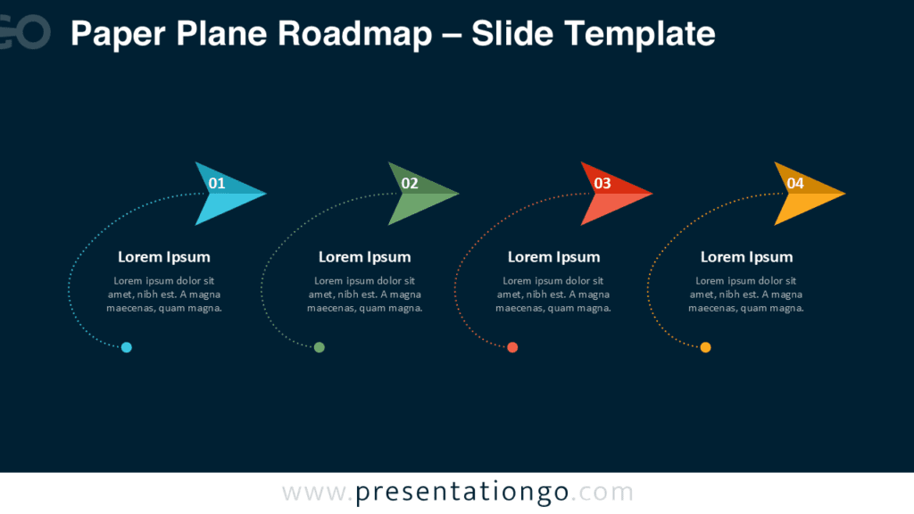 Paper Plane Roadmap for PowerPoint & Google Slides - PresentationGO