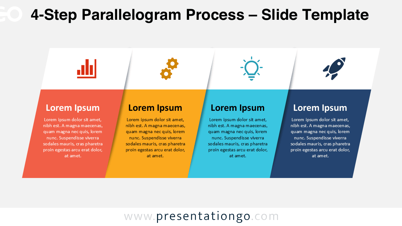 4-Step Parallelogram Process for PowerPoint & Google Slides