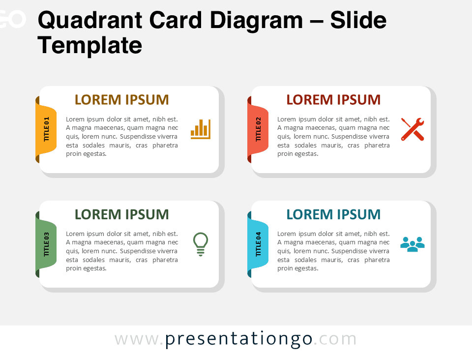 Quadrant Card Diagram for PowerPoint & Google Slides