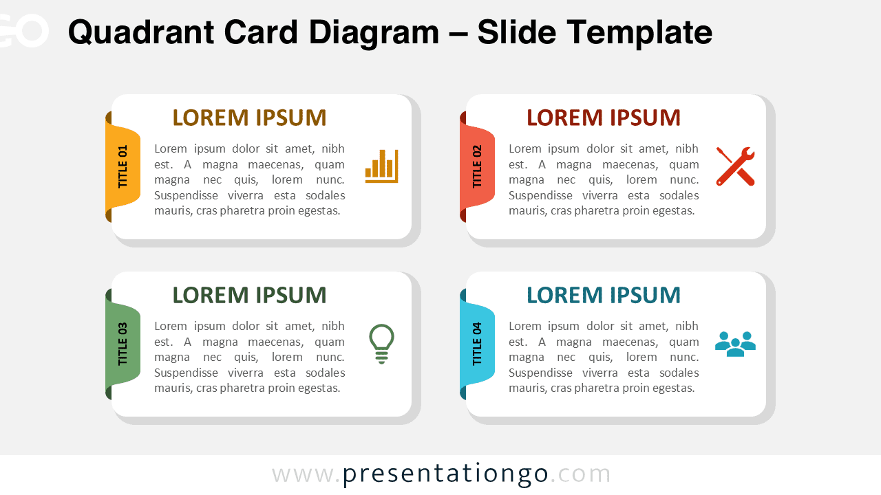 Quadrant Card Diagram for PowerPoint & Google Slides