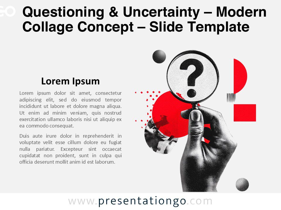 Questioning & Uncertainty Modern Collage PowerPoint Concept