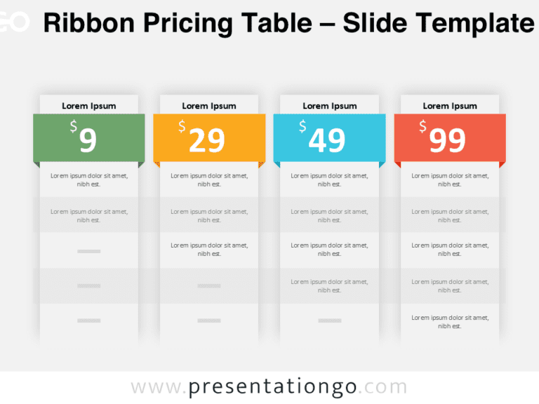 Ribbon Pricing Table for PowerPoint & Google Slides