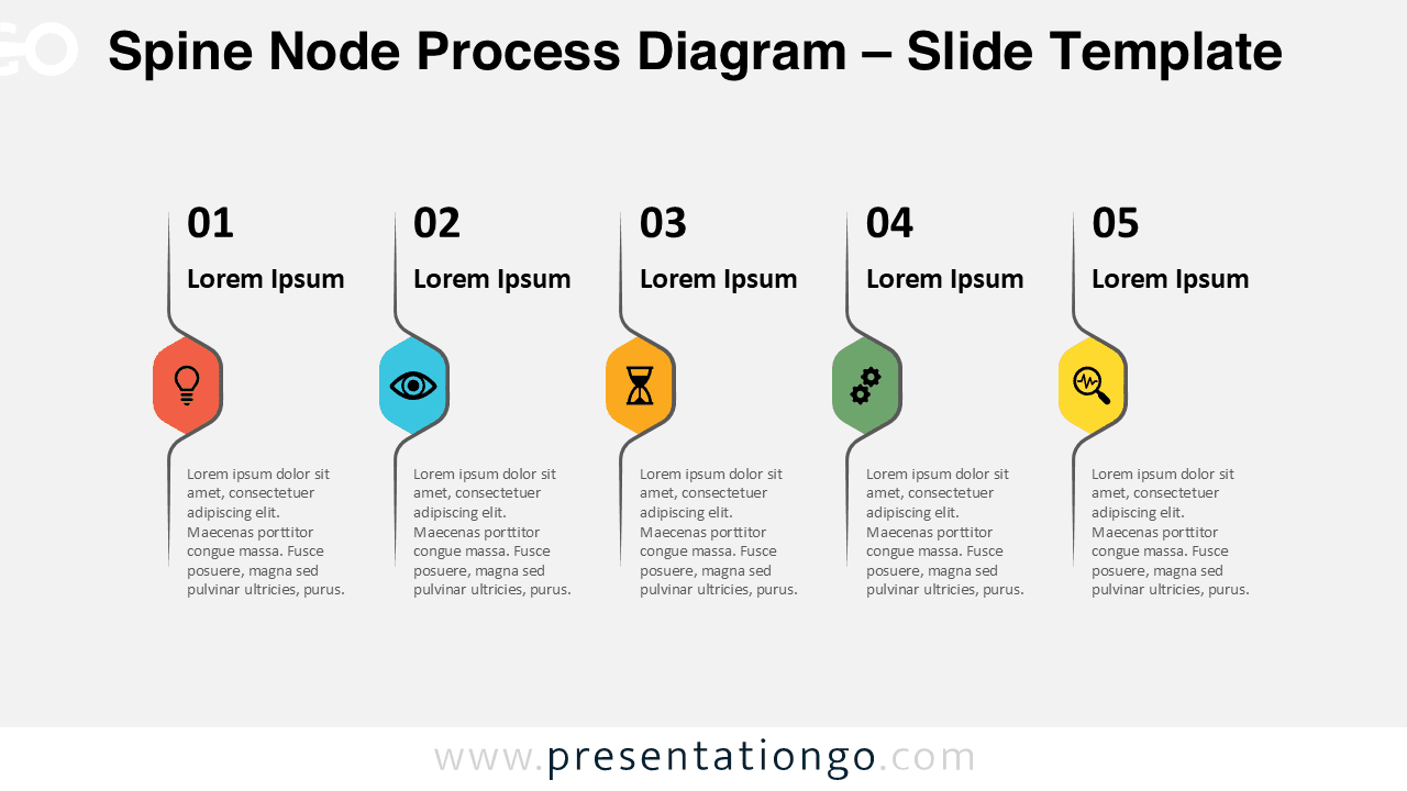 Spine Node Process Diagram for PowerPoint & Google Slides