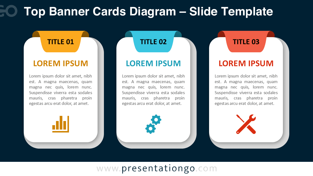 Top Banner Cards Diagram for PowerPoint & Google Slides