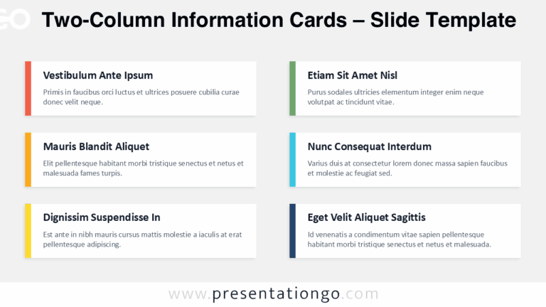 Two-Column Information Cards for PowerPoint and Google Slides