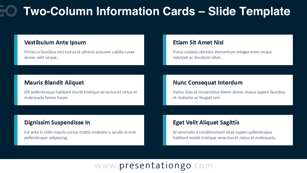 Two-Column Information Cards for PowerPoint and Google Slides
