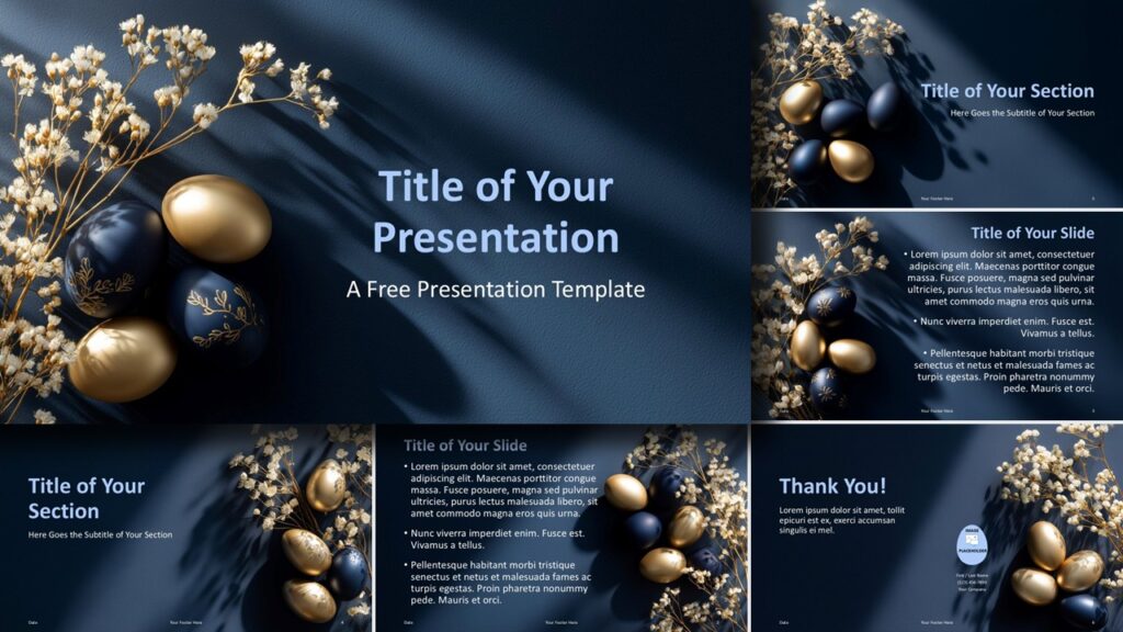 Midnight Easter Luxury Template for PowerPoint and Google Slides