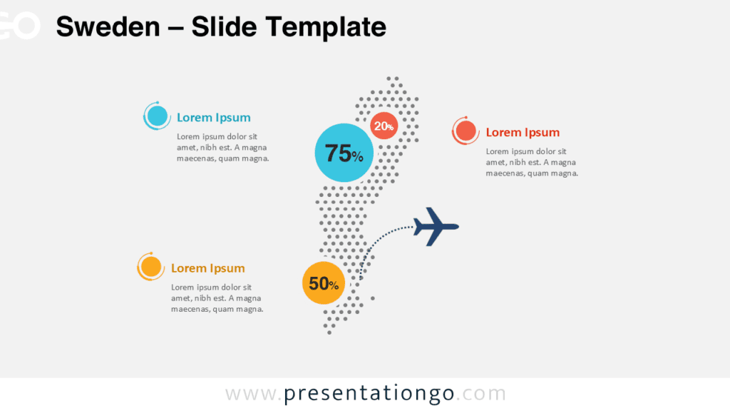 Sweden Dotted Map Infographic for PowerPoint and Google Slides