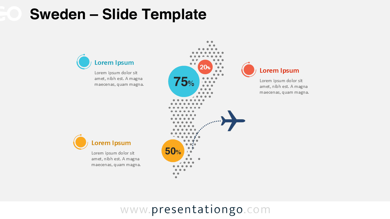 Sweden Dotted Map Infographic for PowerPoint and Google Slides