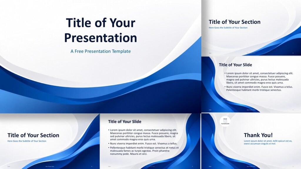 Blue Wave Corporate Template for PowerPoint and Google Slides